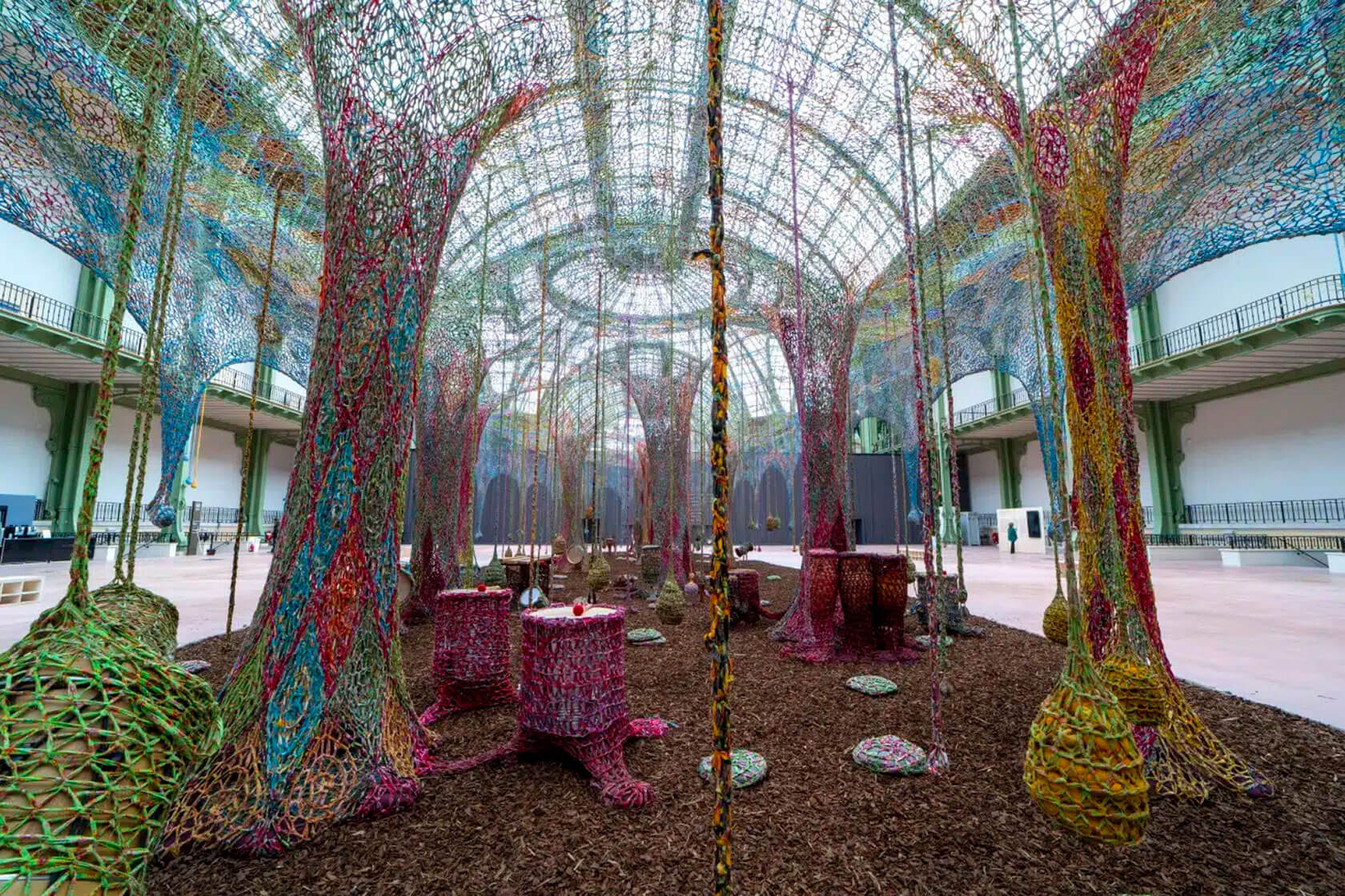 Dive into colour: Stunning crochet forest takes over Paris | DS